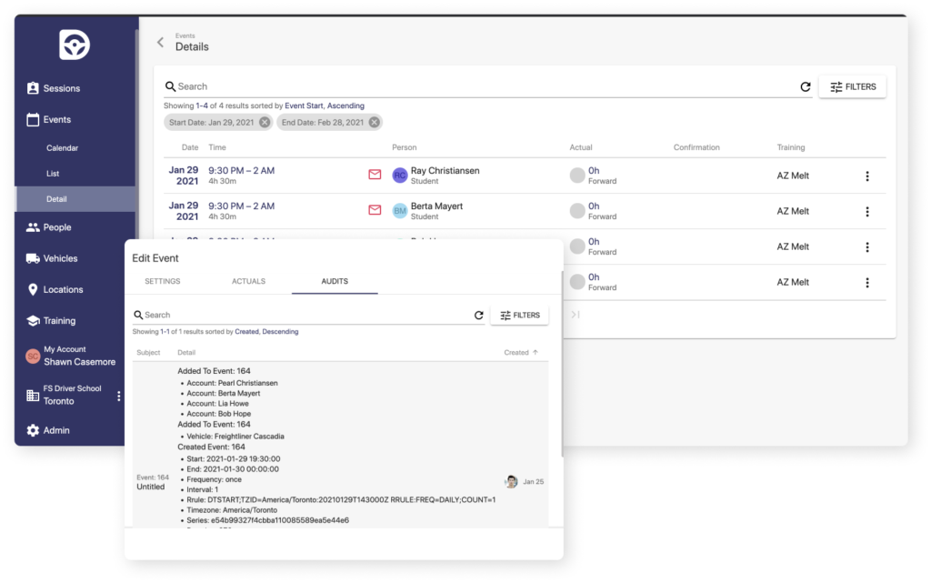 drivertraining – Automated Driver Training Schedules & Records